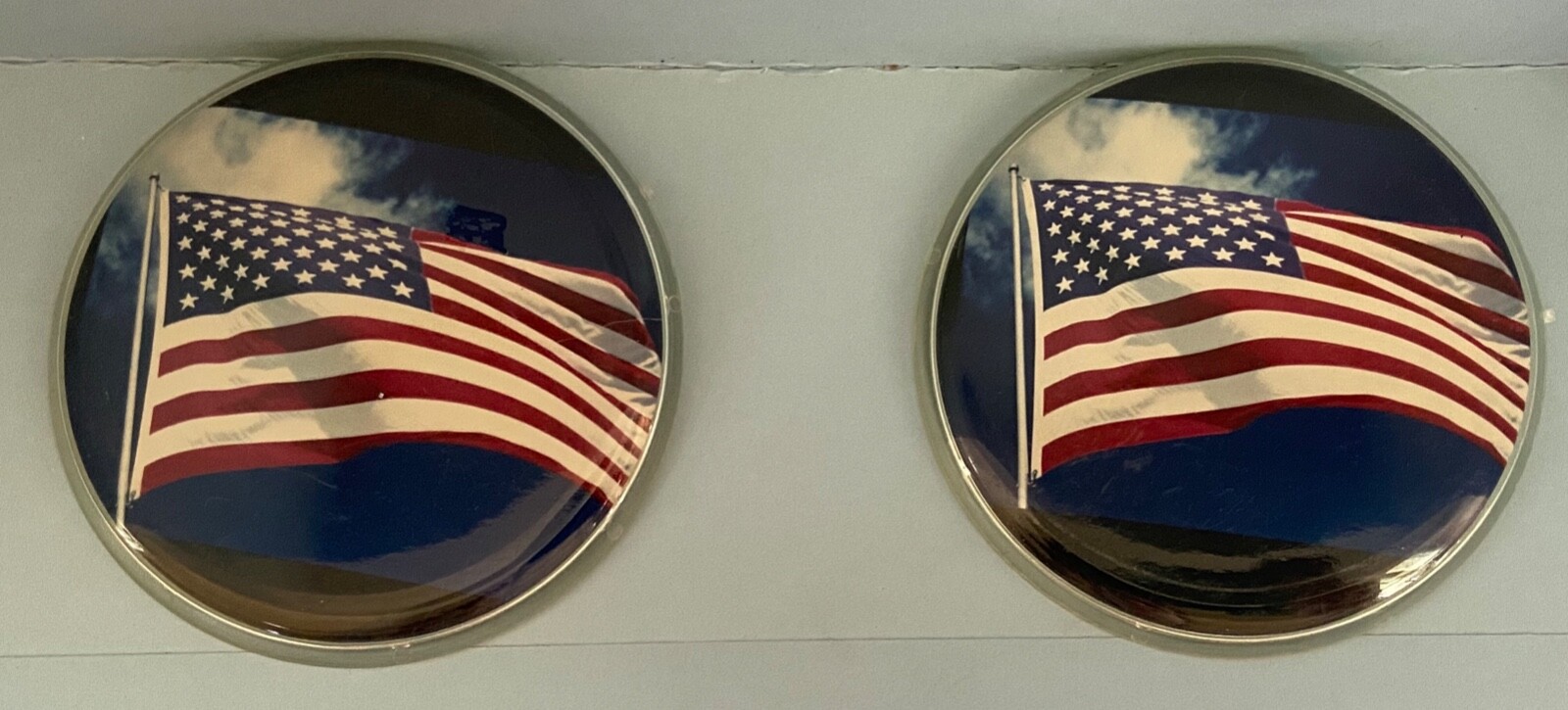 2 American flag large pins buttons 4th of July! 2 sets of 2 avail ...