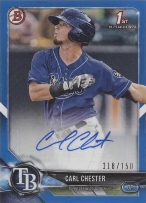 2018 Bowman - Prospect Autographs Carl Chester #PA-CC Blue /150 (AU, RC ...