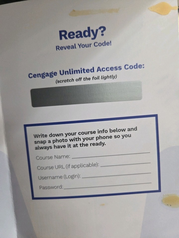 Cengage Unlimited 4 Month Subscription Access Codes | eBay