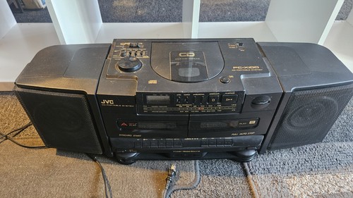 Vintage 1991 JVC PC-X100 Portable AM/FM CD Dual Cassette Boombox Stereo ...