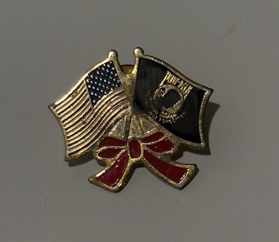 American Flag & POW-MIA Flag Collar Pin Honor The Troop USA | eBay