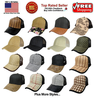 Men Women New Wicker Straw Woven Baseball Cap Curved Visor Summer Hat ...