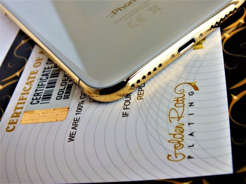 24CT GOLD PLATED IPHONE X SMART PHONE MOBILE CUSTOMISED 24K 256GB | eBay