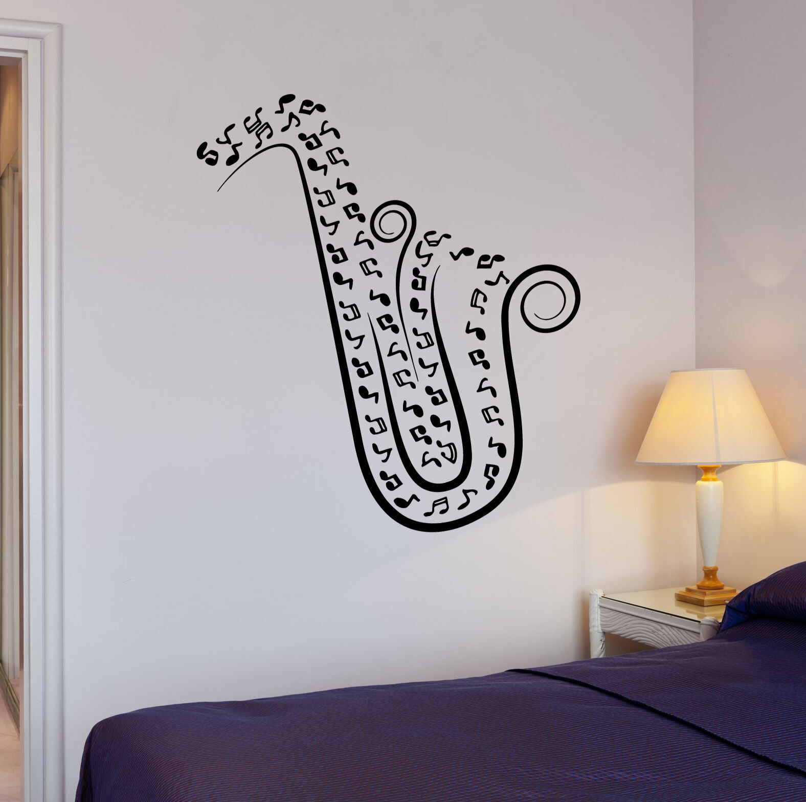 Wall Stickers Saxophone Musical Instrument Music Art Mural Vinyl Decal ...