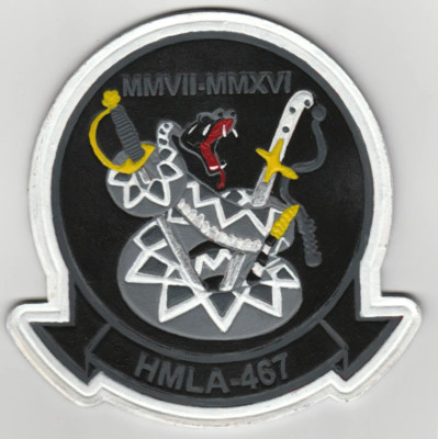 4.5" USMC HMLA-467 SABRES HELICOPTER SQUADRON MARINES CORPS BLACK ...