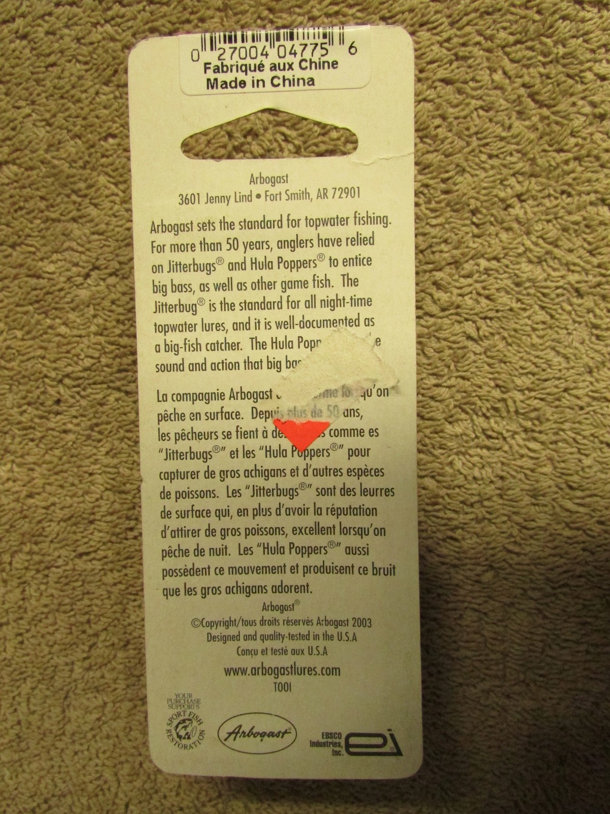 G760 Arbogast Hula Popper 3/8 Oz Coach Dog/orange Belly Fishing Lure ...