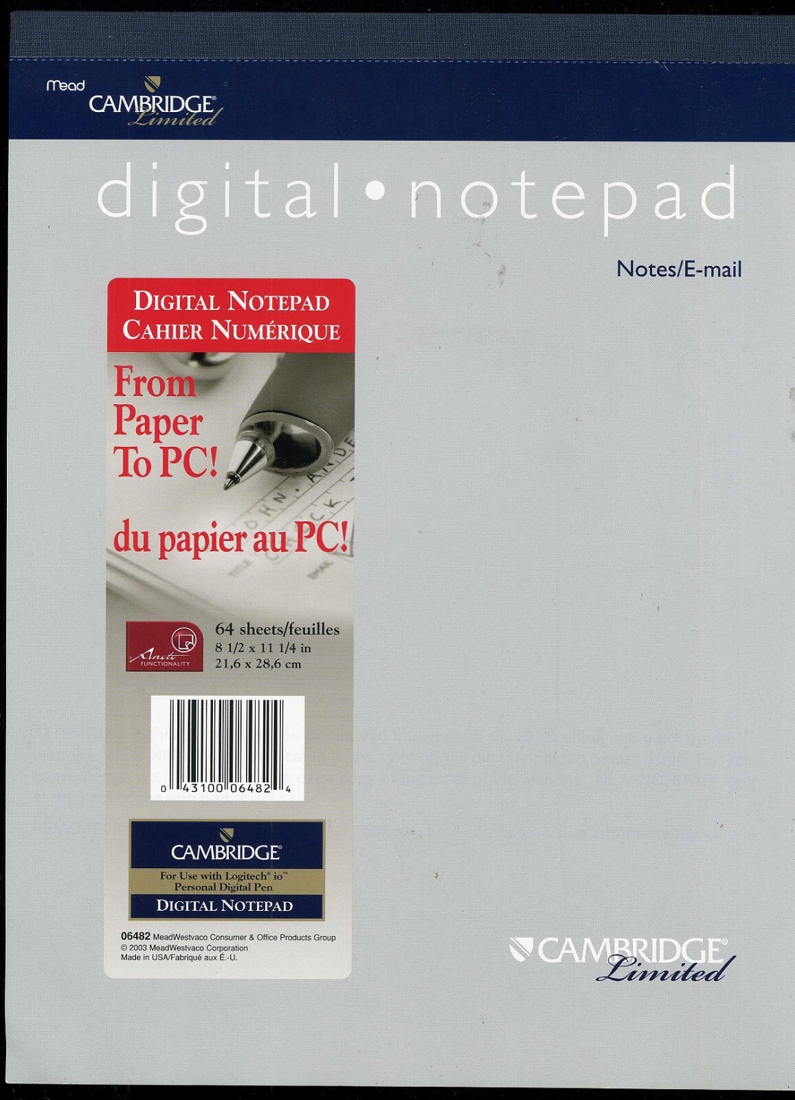 new Cambridge limited digital 64 sheet notepad 8 1/2" x 11 1/4" buy all 4 & save | eBay