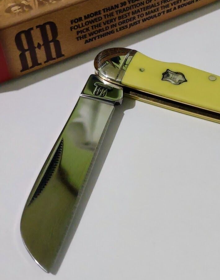 VINTAGE YELLOW MARLIN SPIKE HUNTING POCKET KNIFE SAILORS LOCKBACK SHIP ...