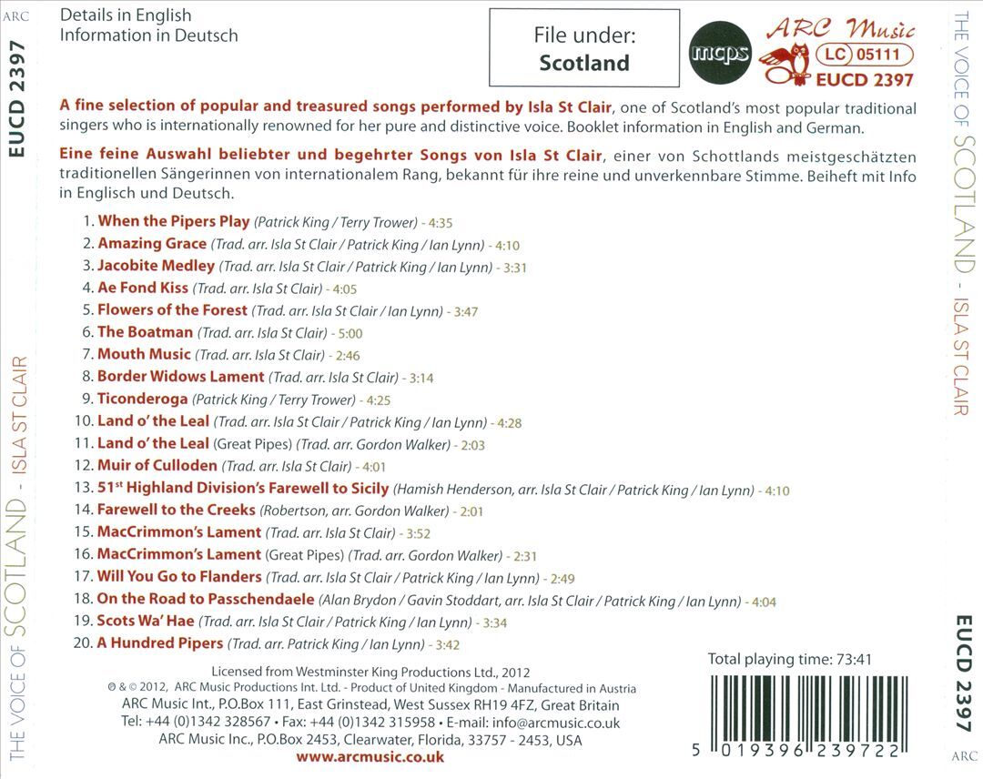 ISLA ST CLAIR VOICE OF SCOTLAND NEW CD 5019396239722| eBay