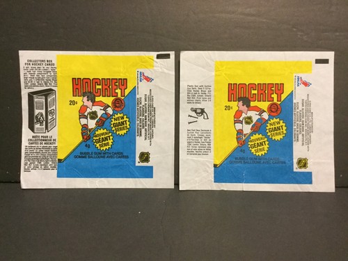 1980-81 OPC O Pee Chee Hockey Wax Wrappers Set of 2 With tears Sku47 | eBay