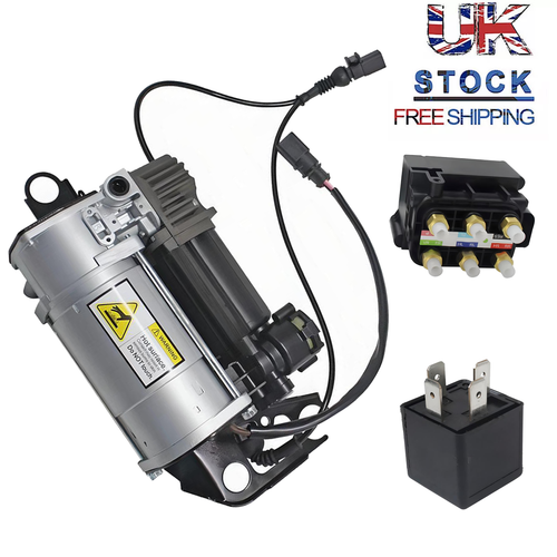 Air Suspension Compressor Pump & Valve Block & Relay For 2006-2015 Audi ...