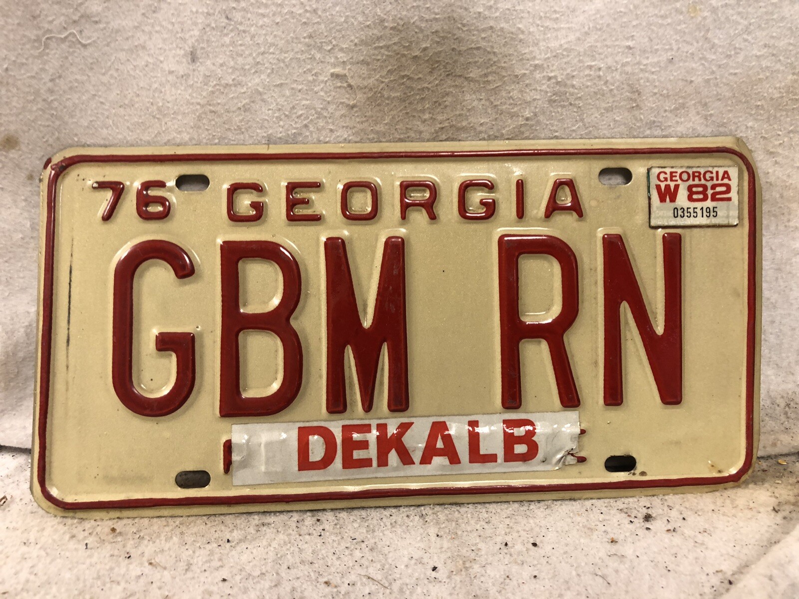 Vintage 1976 Georgia Vanity License Plate “GBM RN” | eBay