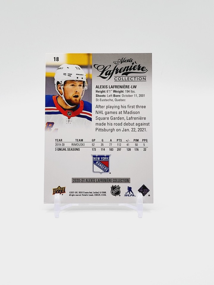 Alexis Lafreniere ROOKIE CARD 2020-21 Alexis Lafreniere Collection #18 ...