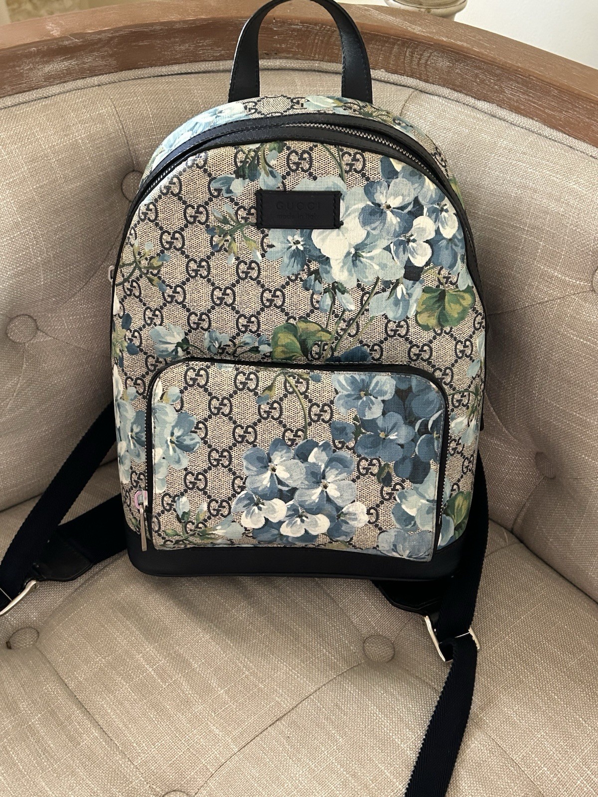GUCCI Bloom backpack -- Blue Floral Canvas Authenti… - Gem