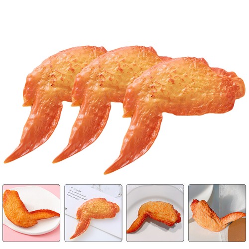 3Pcs Fake Roasted Chicken Wing Prop Decorative Baked Chicken Wing ...