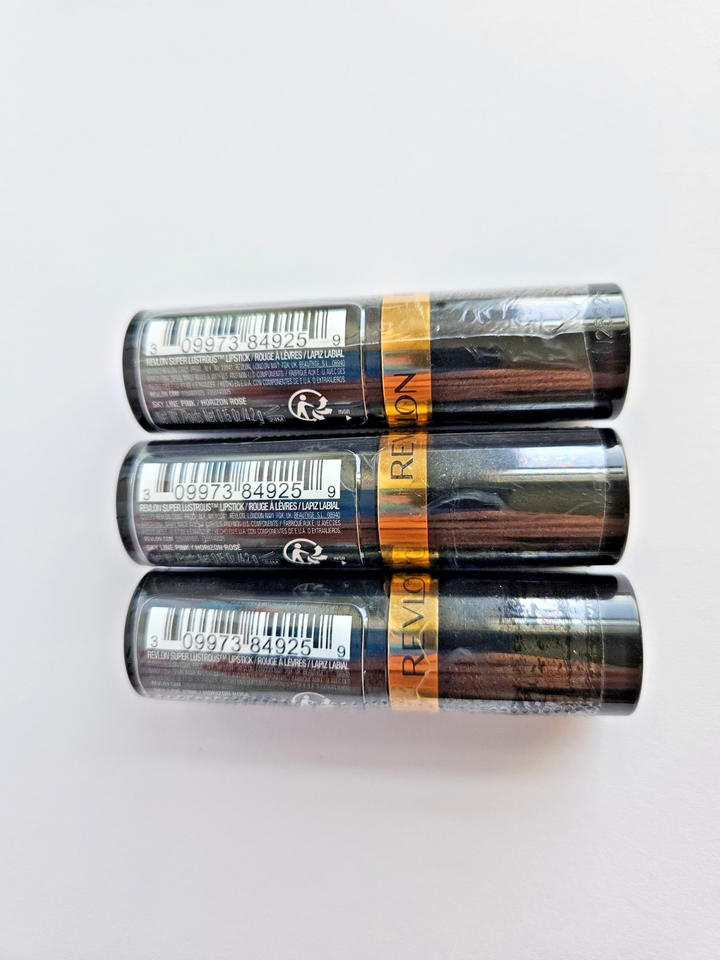 3 PACK Revlon Super Lustrous Lipstick 025 SKY LINE PINK, Pearl Finish ...