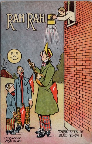 Rah Rah Comic Postcard “Thine Eyes of Blue Ye-Ow!” 1907 PCK Series ...