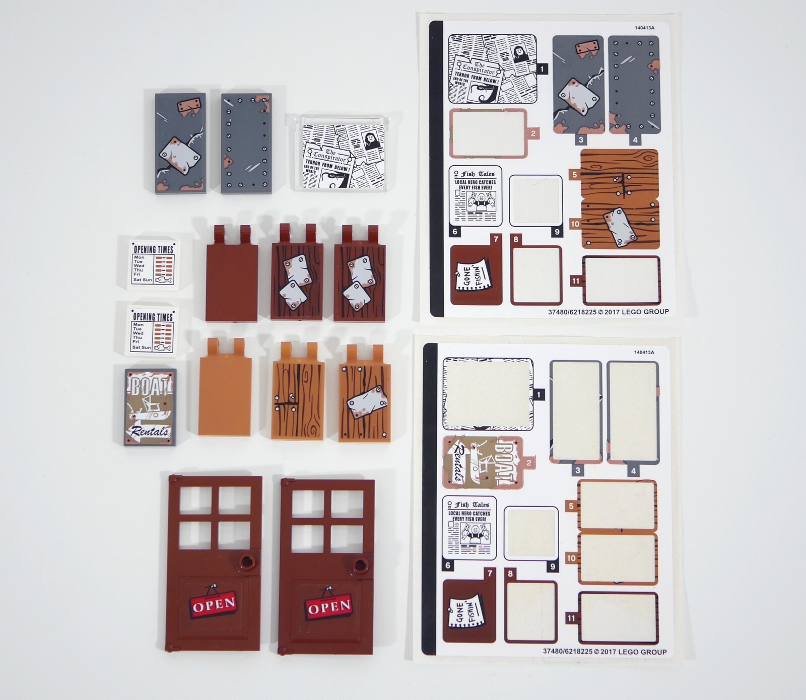 Deux planches de stickers incomplètes + pièces - Lego 21310 Old Fishing ...