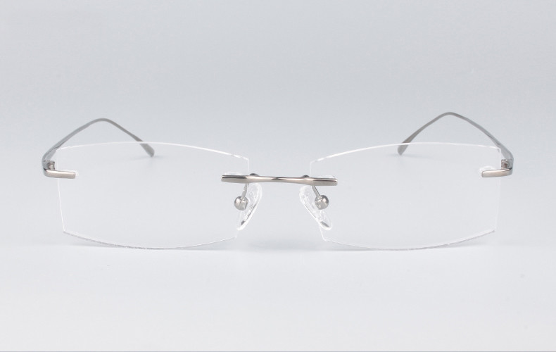 Pure Titanium Men‘s Rimless Eyeglasses Frames Rectangle Glasses Frame ...