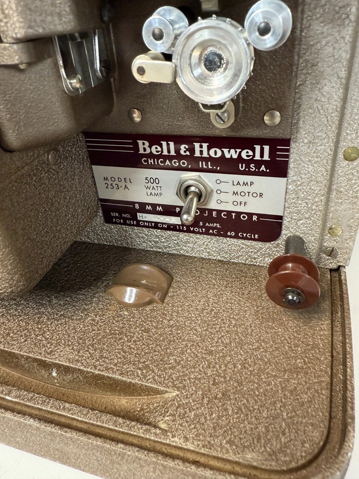 Vintage Bell & Howell Model 253-A 8mm Movie Film Projector Powers On ...