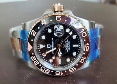 Pagani Design GMT Watch Root Beer Rose Gold Automatic Two Tone PD-1662 ...