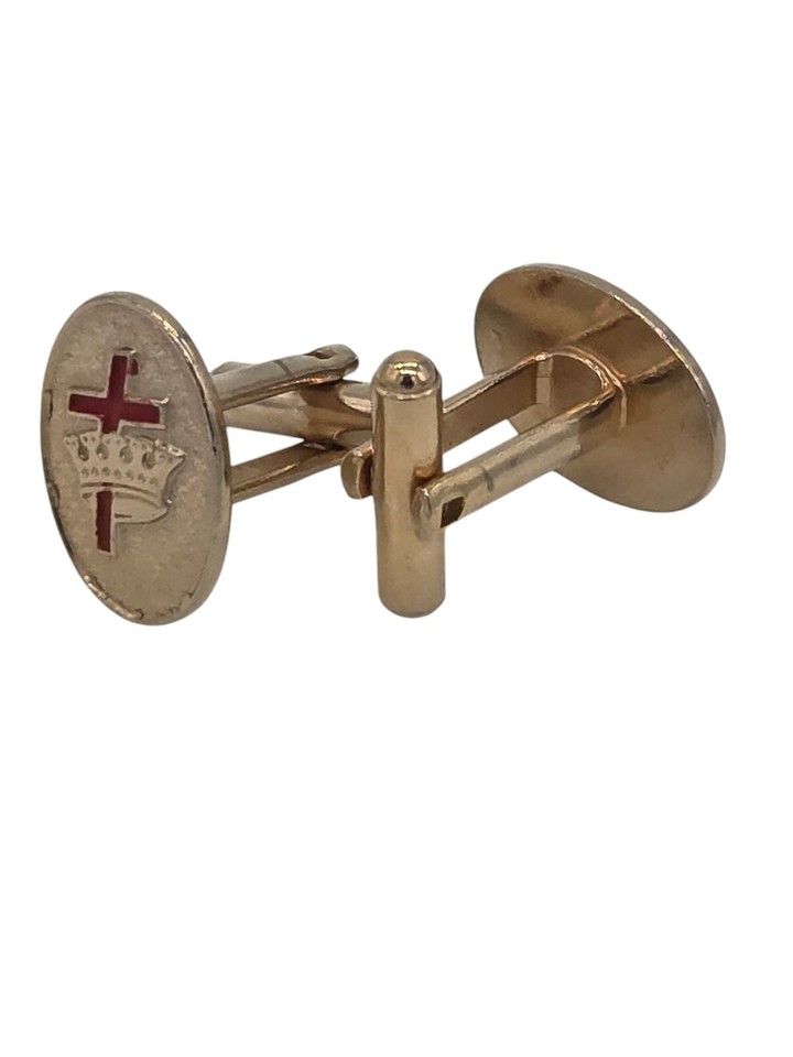 Royal Black Preceptory Gold Tone Red Cross Cuff Links Masonic | eBay