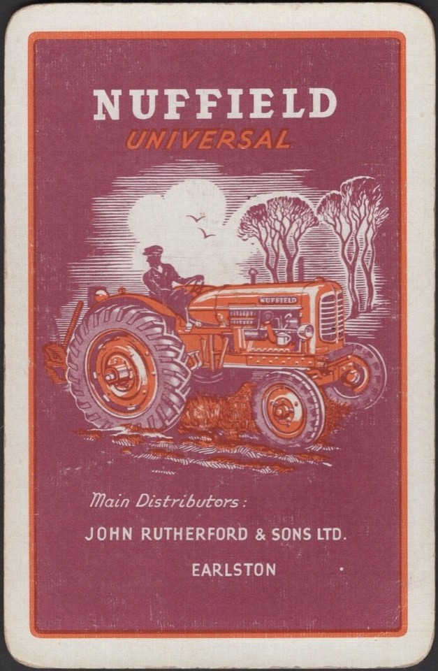Playing Cards Single Card Old Vintage NUFFIELD TRACTOR Advertising ...