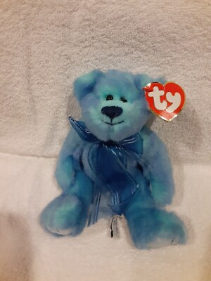 TY Beanie Babies Azure The Blue Bear Plush Mint Rare | eBay