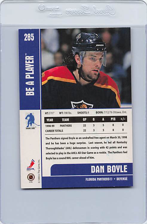 1999/00 Be A Player #285 Dan Boyle Panthers Signed Auto *G7060 | eBay