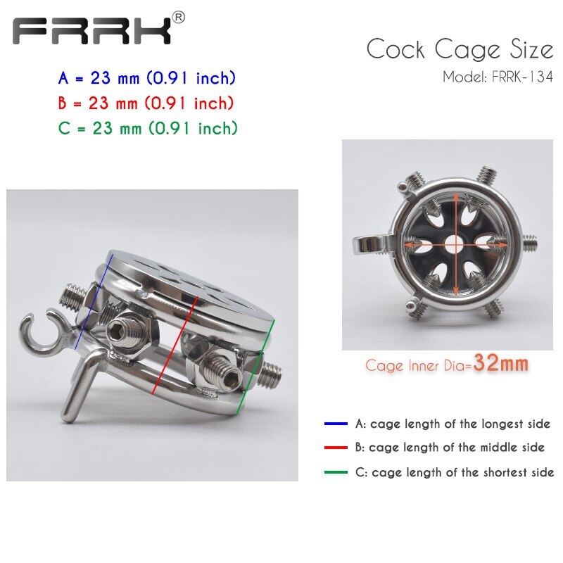 New Spiked Chastity Belt Flat Cage Lock Shackle Couple Screw Sissy ...