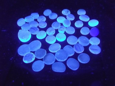 40-VTG BLUE FLAT Marbles LOT UV Reactive PLEASE READ*** | eBay