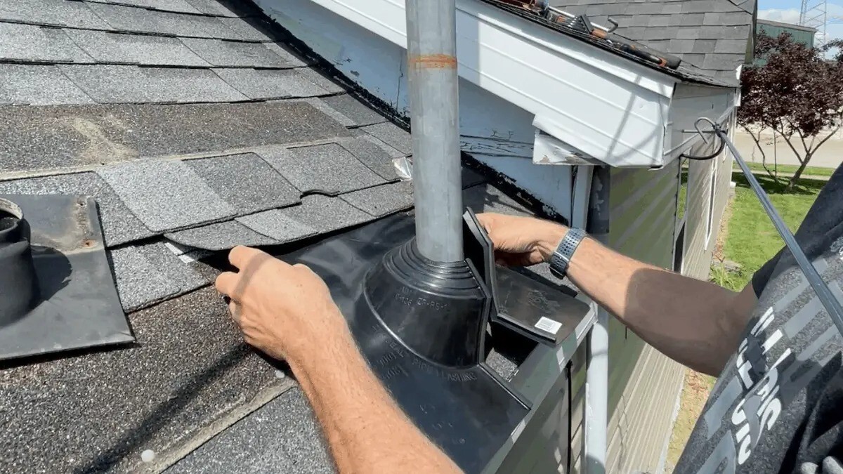 Flexible Retrofit Roof Boot Pipe Flashing Shingle Roof Electrical Mast ...