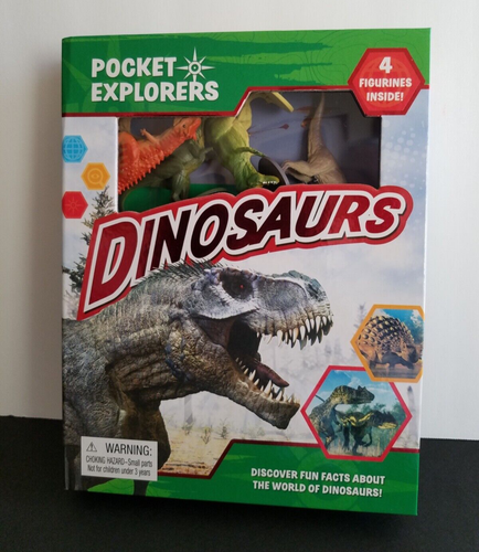 Pocket Explorers DINOSAURS Book & 4 Toy Figures | eBay