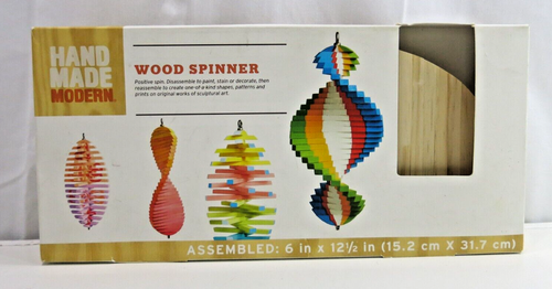 HANDMADE MODERN Paintable Wood Spinner Craft Kit Assembled: 6 in x 12.5 ...