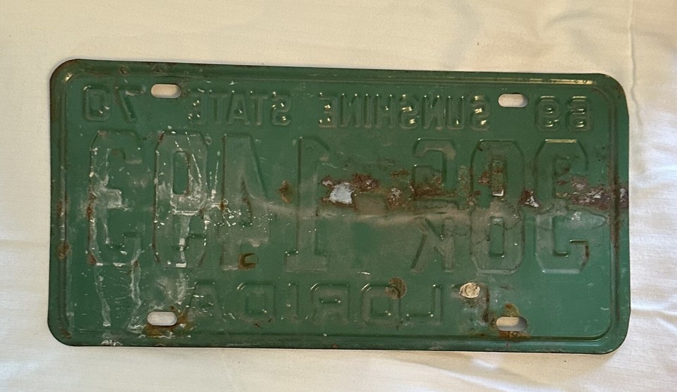 Unrestored Vintage Florida Commercial License Plate 69-70 | eBay