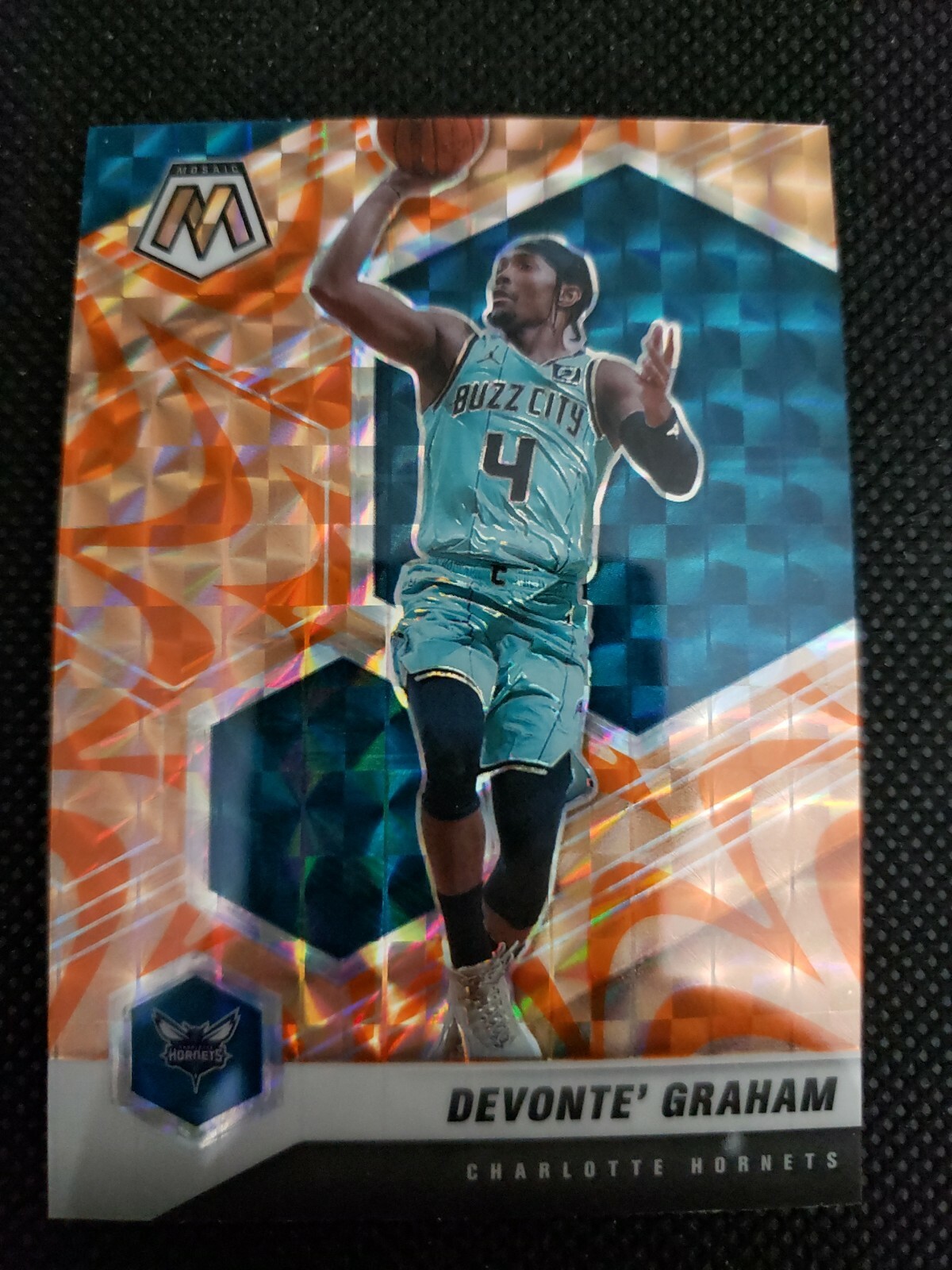 2020-21 Panini Mosaic Devonte' Graham Hornets Reactive Orange Prizm ...