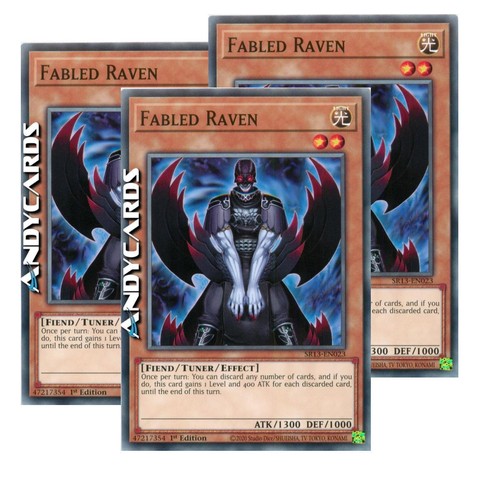 3x FABLED RAVEN • (The Fabulous Crow) • Common • SR13 EN023 • 1Ed ...