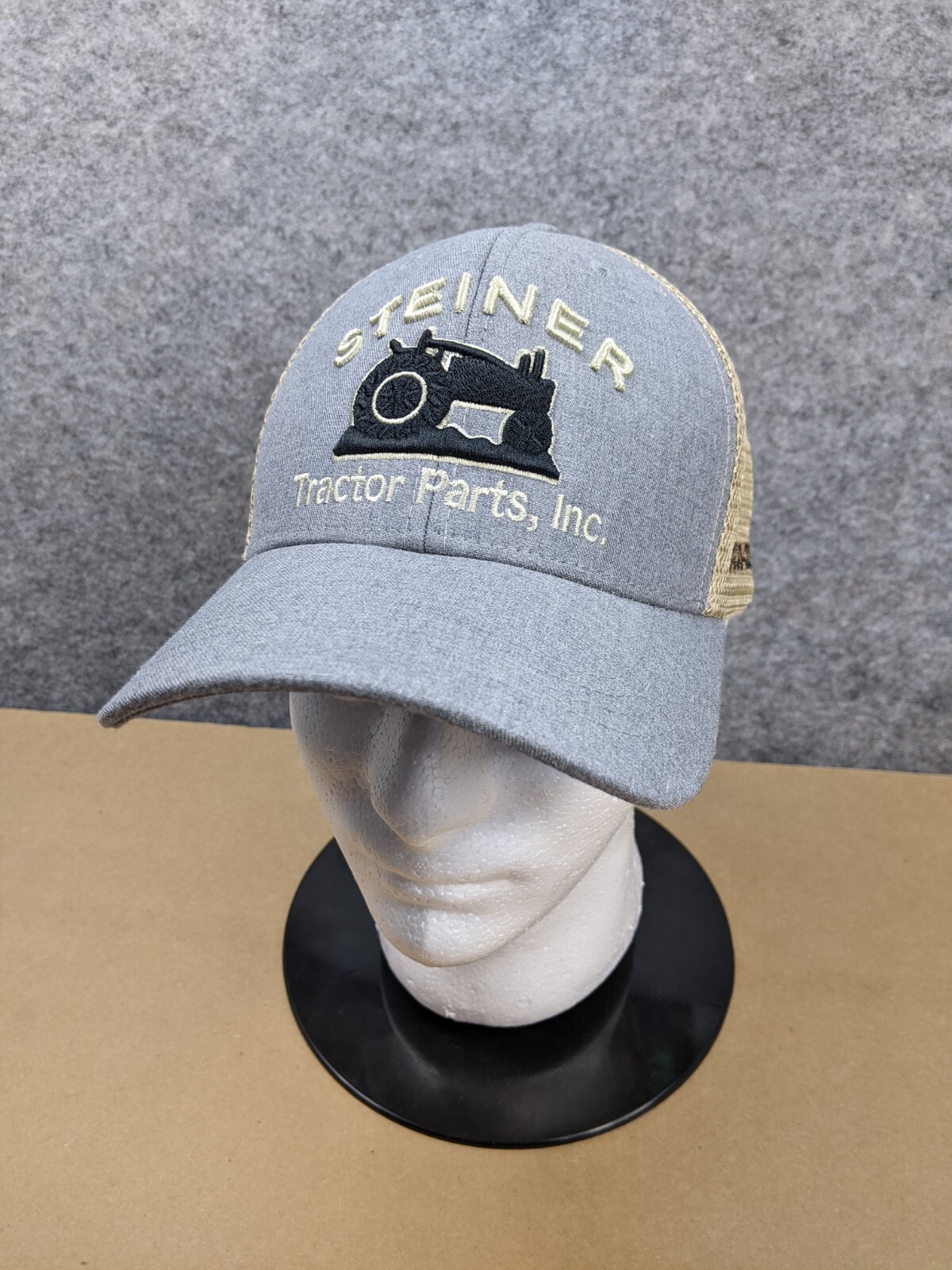 Steiner Tractor Parts Hat Cap Mens Snap Back Adjustable Logo Gray Beige ...