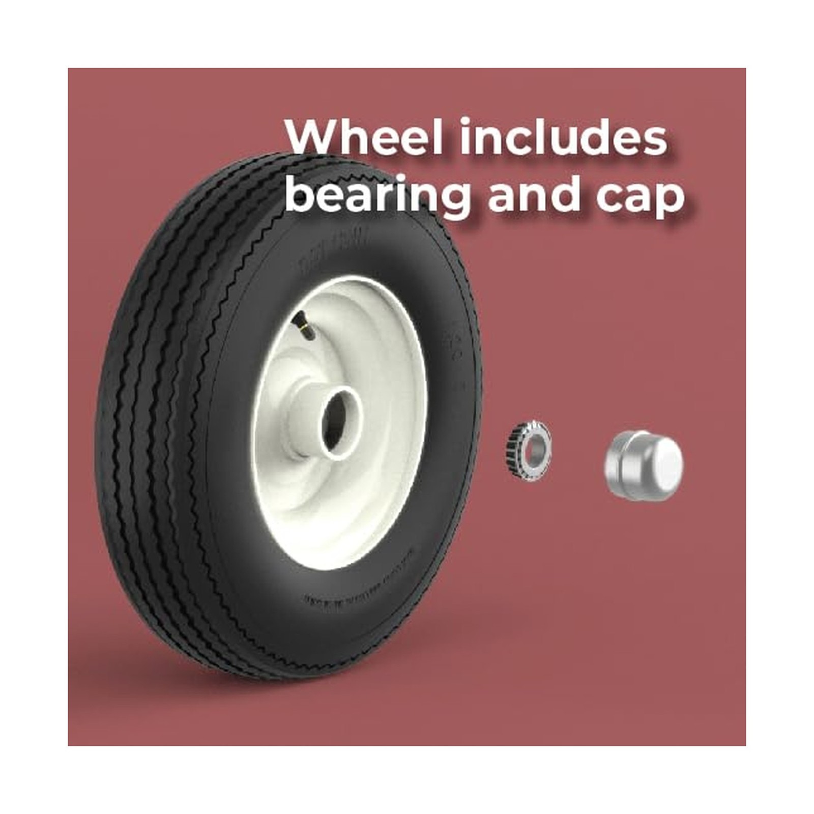 1" Bearing Log Splitter Wheel with Tire 4.8" wide X 8" diameter. | eBay