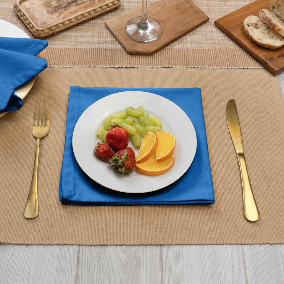 Blue Needles Solid Cloth Napkins Set of 12 18" x (Set 12), Royal | eBay UK