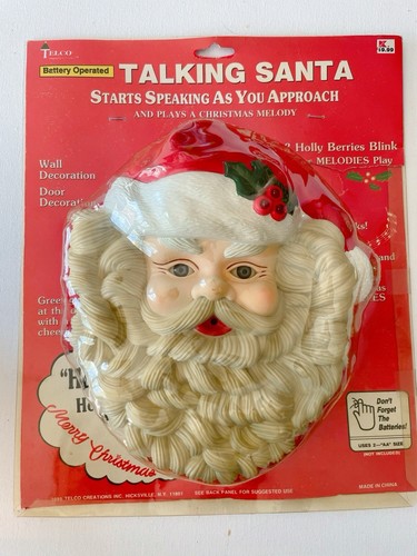 NOS Vintage 90s Telco Talking Santa Clause Light Up Musical Christmas ...