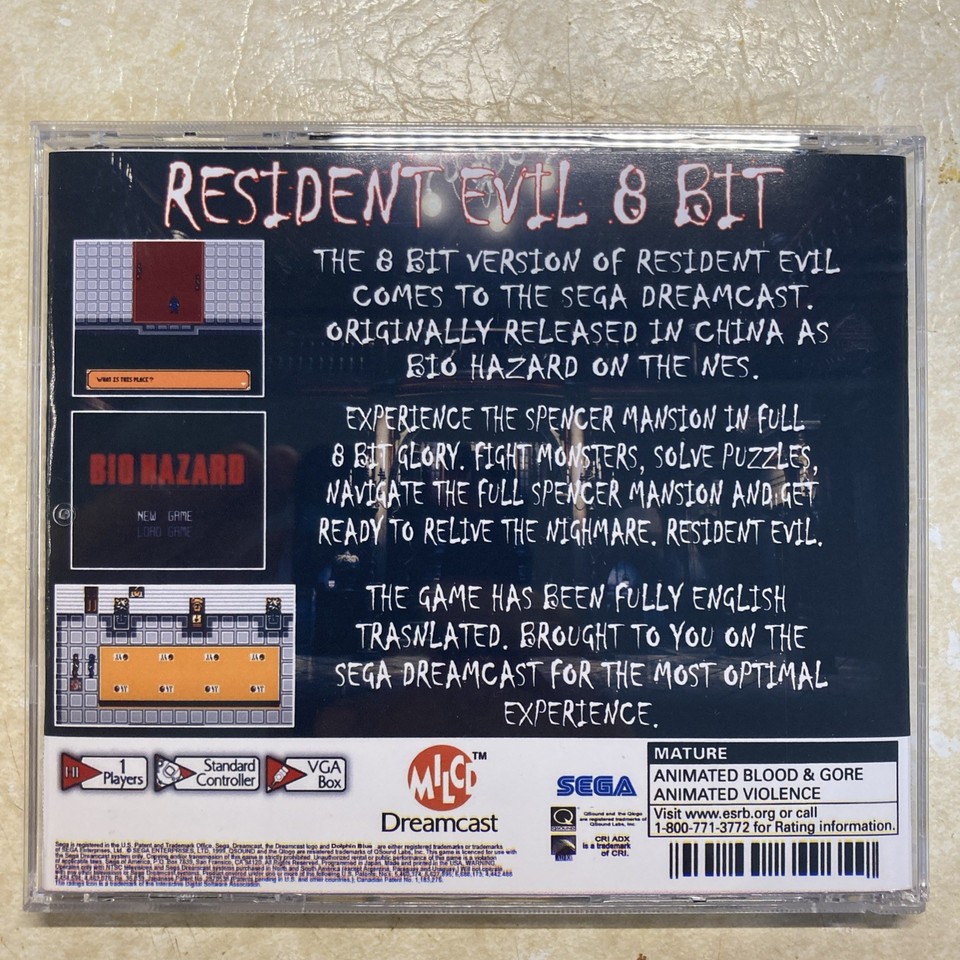 Resident Evil 8 Bit Sega Dreamcast | eBay