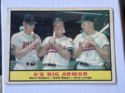 1961 Topps - Hank Bauer, Norm Siebern, Jerry Lumpe #119 | eBay