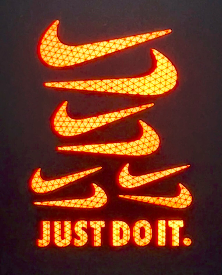 Nike Swoosh Logo Stickers Decals Reflective Reflector Pack Flexible ...