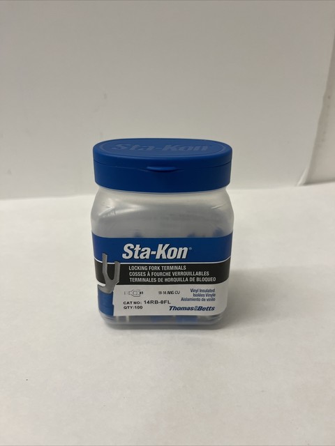 STA-KON 14RB-8FL Fork Terminal Lockng #8 Stud Blue PK100 for sale ...