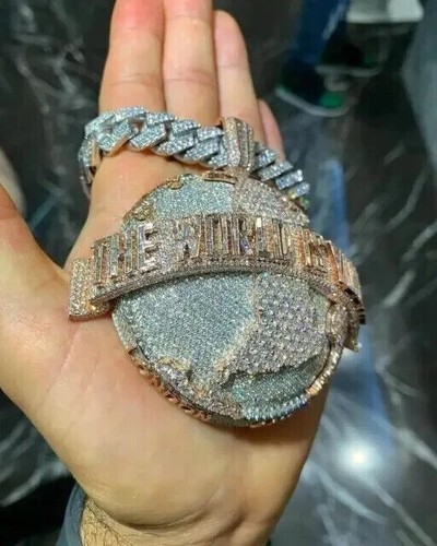 The World Is Yours Rapper Diamond Hip Hop Charms Big Pendant 14k Gold ...