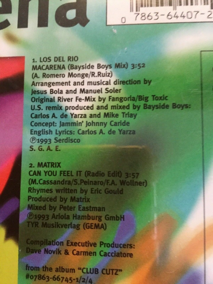Macarena Bayside Boys Mix - Los del Rio CD ITEM NUM-439 78636440729| eBay
