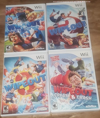 Wii Wipeout game Lot 1_2_3_4 TV Show Complete_Create & Crash_Family ...