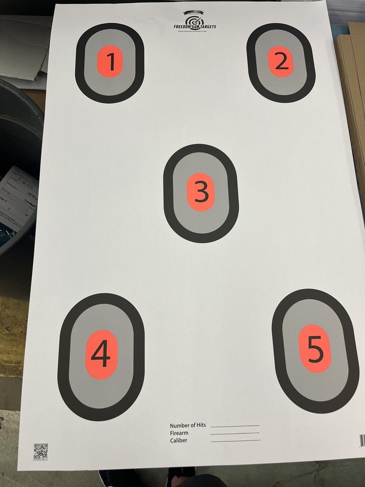 25 Paper Shooting Targets for Gun Range Rifle Pistol Handgun 5 Spot ...