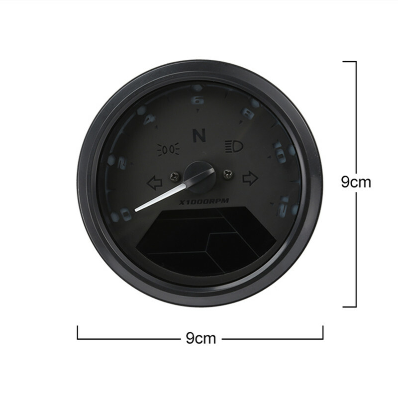 12000 RPM Motorcycle LCD Signal Speedometer Tachometer Odometer Gauge ...